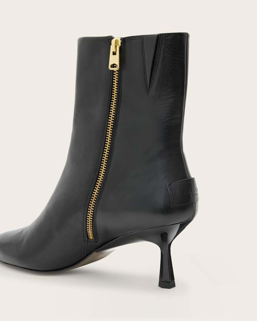 Vivian Leather Boots Black | ALLSAINTS